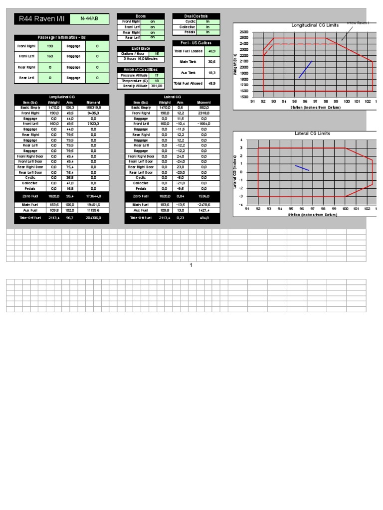 R44 Raven I/II Aircraft Performance Specifications and Weight and ...