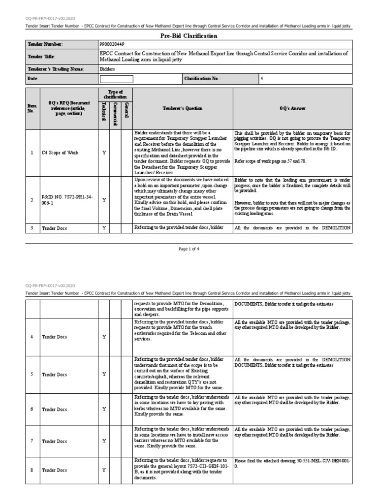 Pre-Bid Clarification-04 | Download Free PDF | Economic Sectors | Civil Engineering