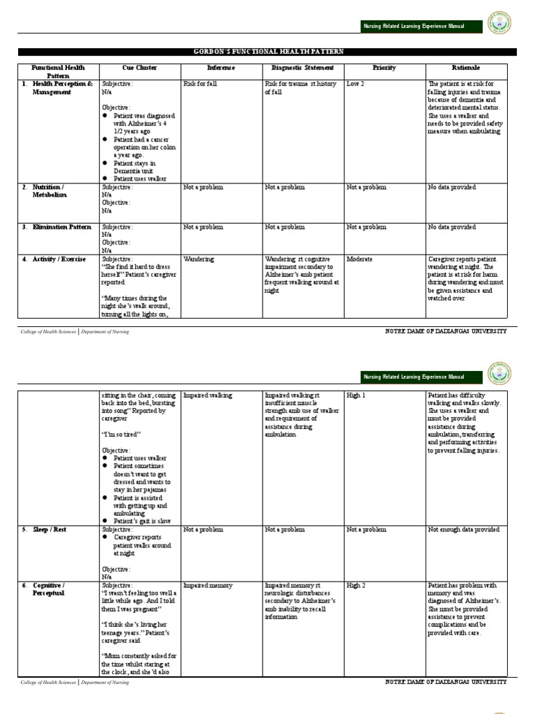 Nursing Care Plan Sample 7 | PDF | Alzheimer's Disease | Caregiver