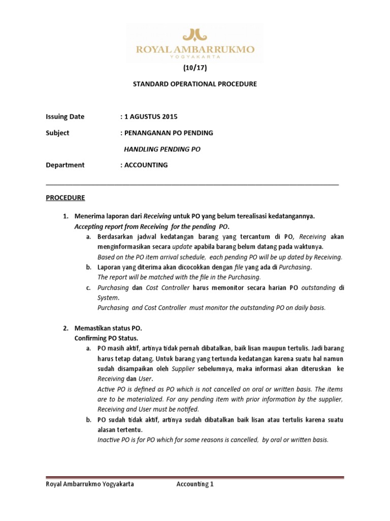 10 Penanganan PO Pending I Handling Pending PO | PDF