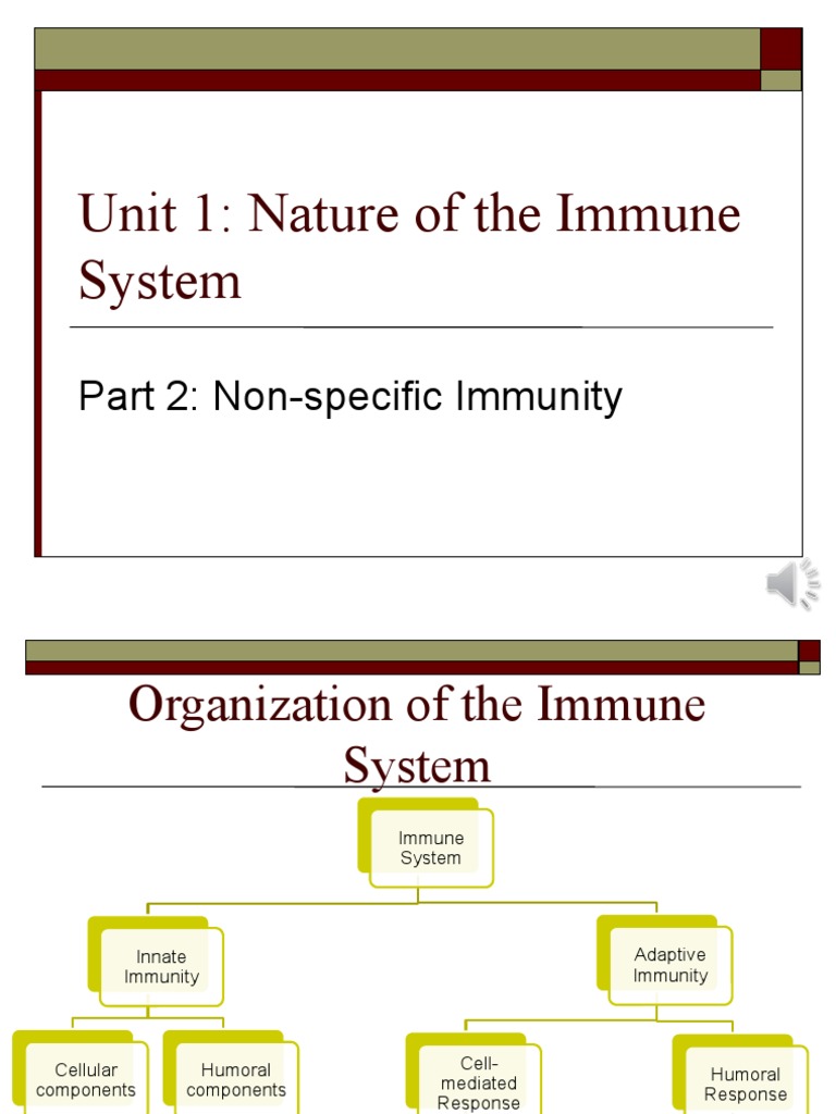 Unit 1 Part 2 Non-Specific Immunity | PDF | Phagocyte | Immune System