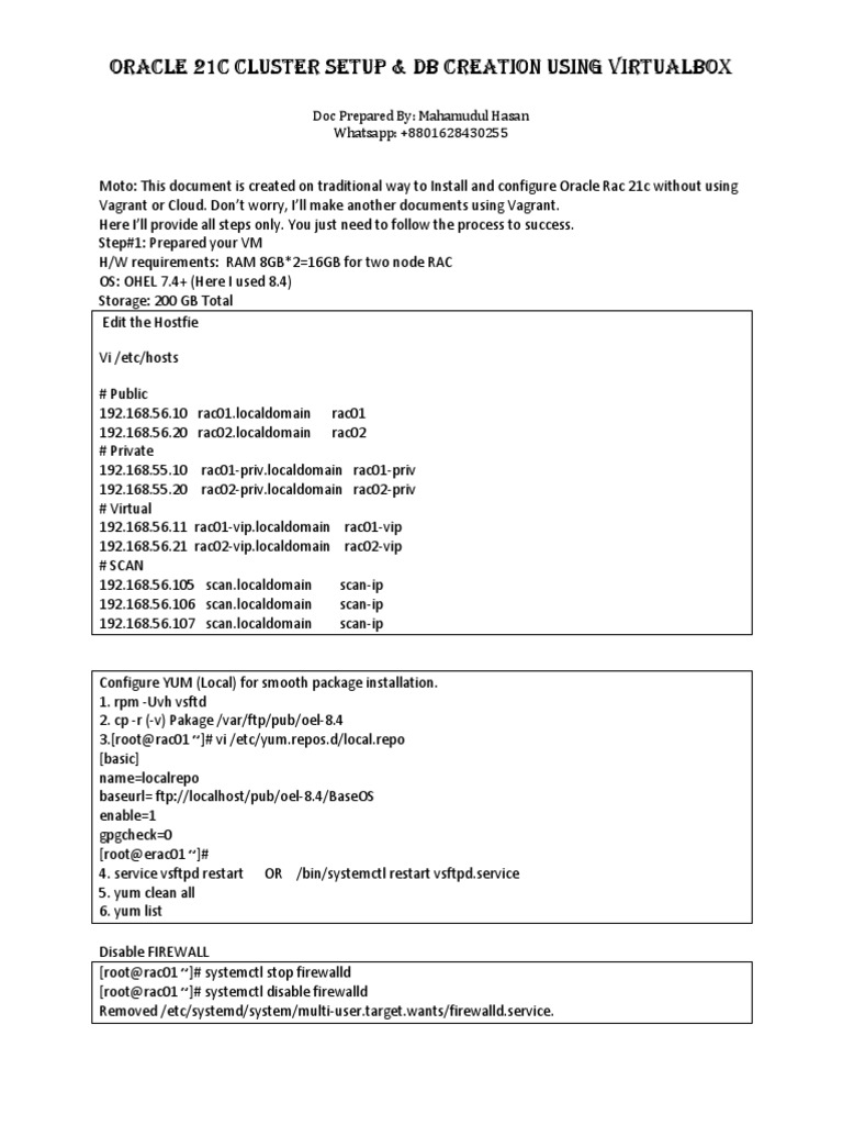 A Comprehensive Guide to Setting Up an Oracle 21c RAC Database Cluster ...