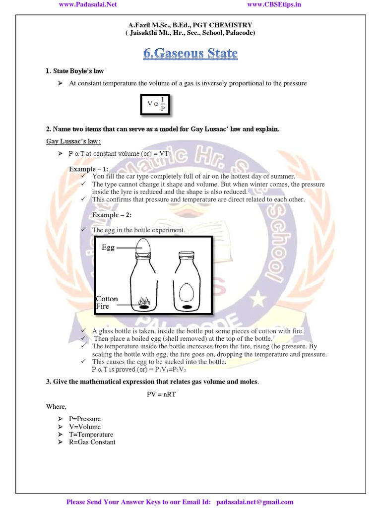 66-11th Chemistry - Unit 6 - Reduced Syllabus Study Materials - English ...