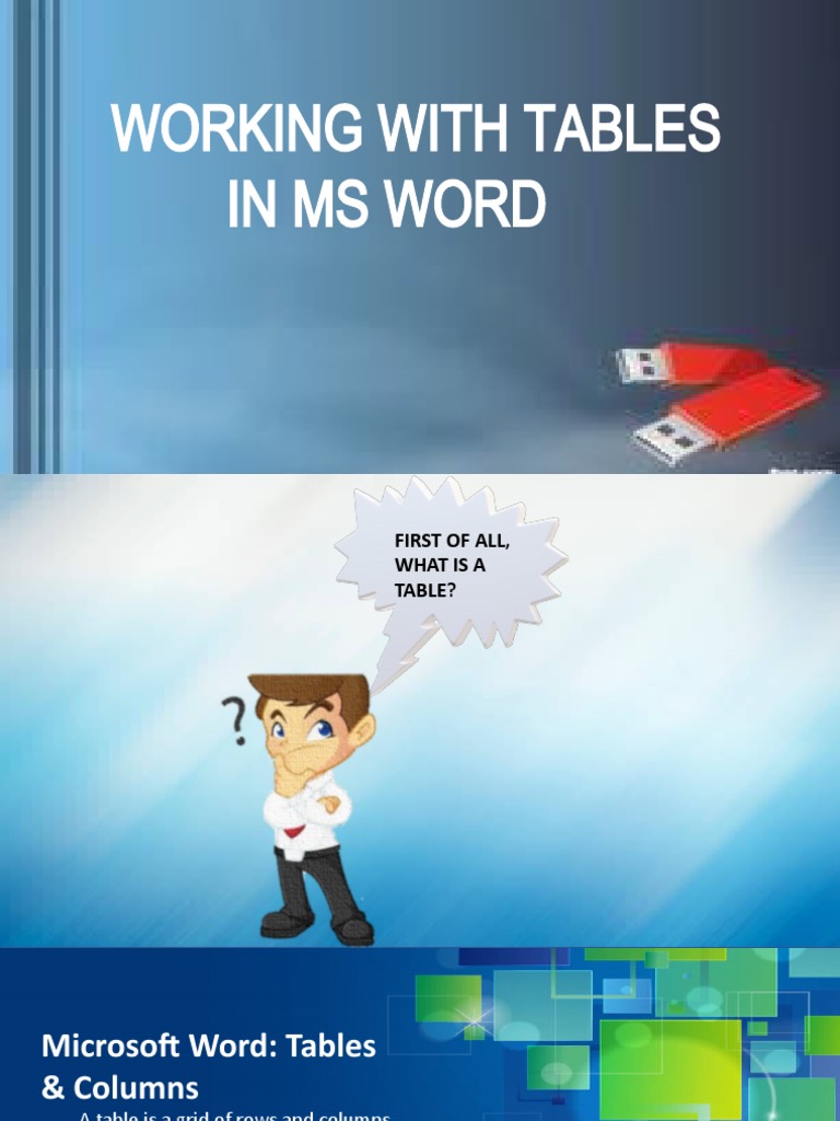 Working With Tables in MS Word | PDF