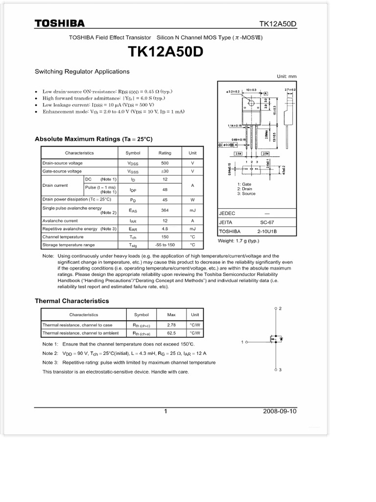 K12A50D Datasheet | PDF