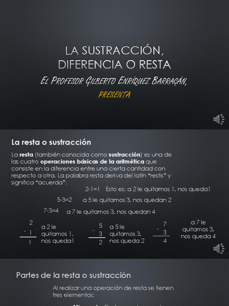 Diferencia y Resta: Conceptos Clave | PDF | Sustracción | Matemáticas