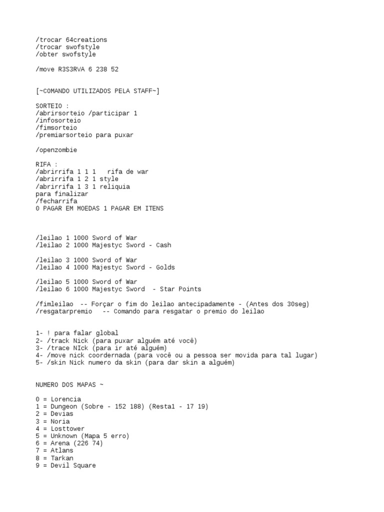 Comandos Staff | PDF