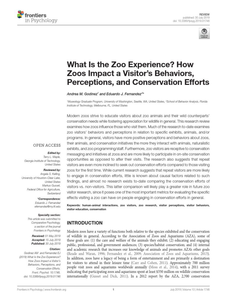 What Is The Zoo Experience. How Zoos Impact A Visitor's Behaviors ...