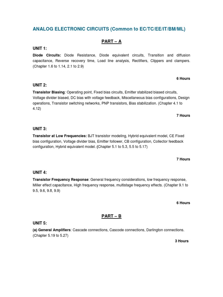 Analog Electronic Circuits Overview | PDF | Amplifier | Field Effect Transistor