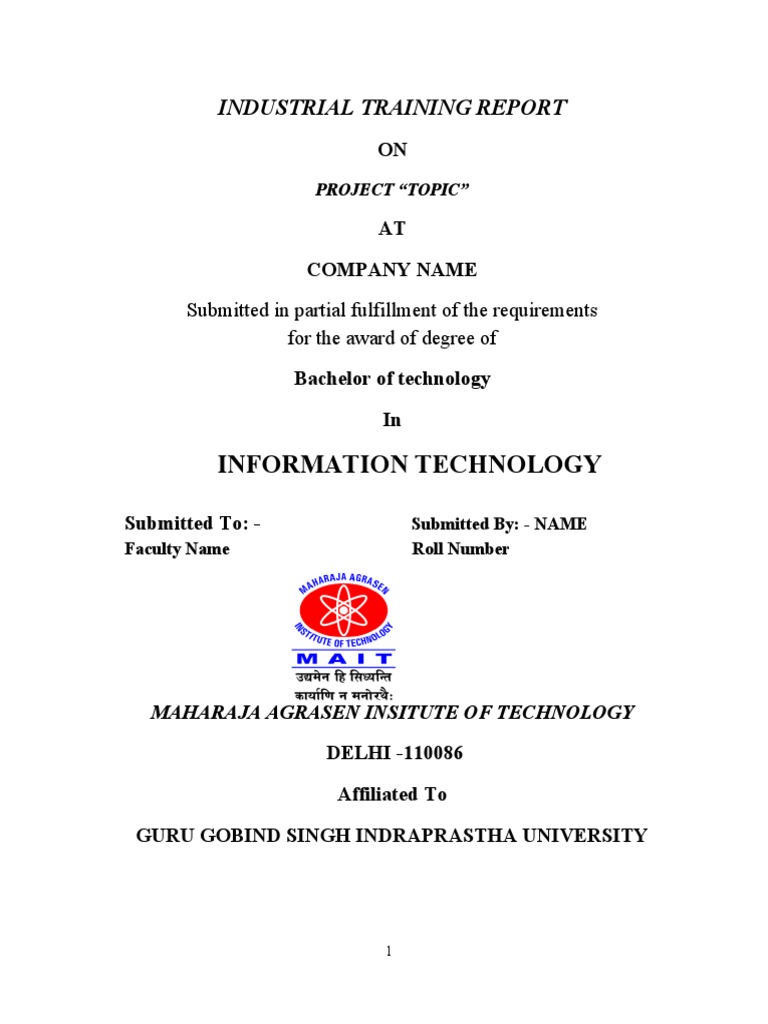 Industrial Training Sample Report | PDF | Software | Information Technology