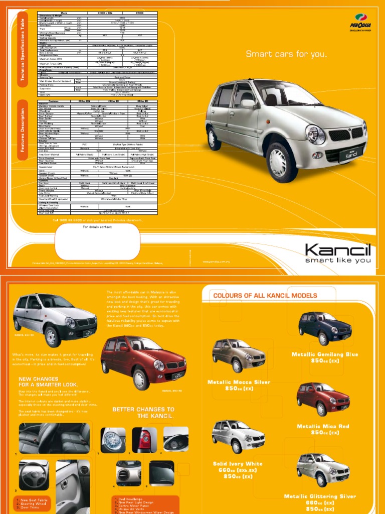 Perodua Kancil Brochure 2009 | PDF