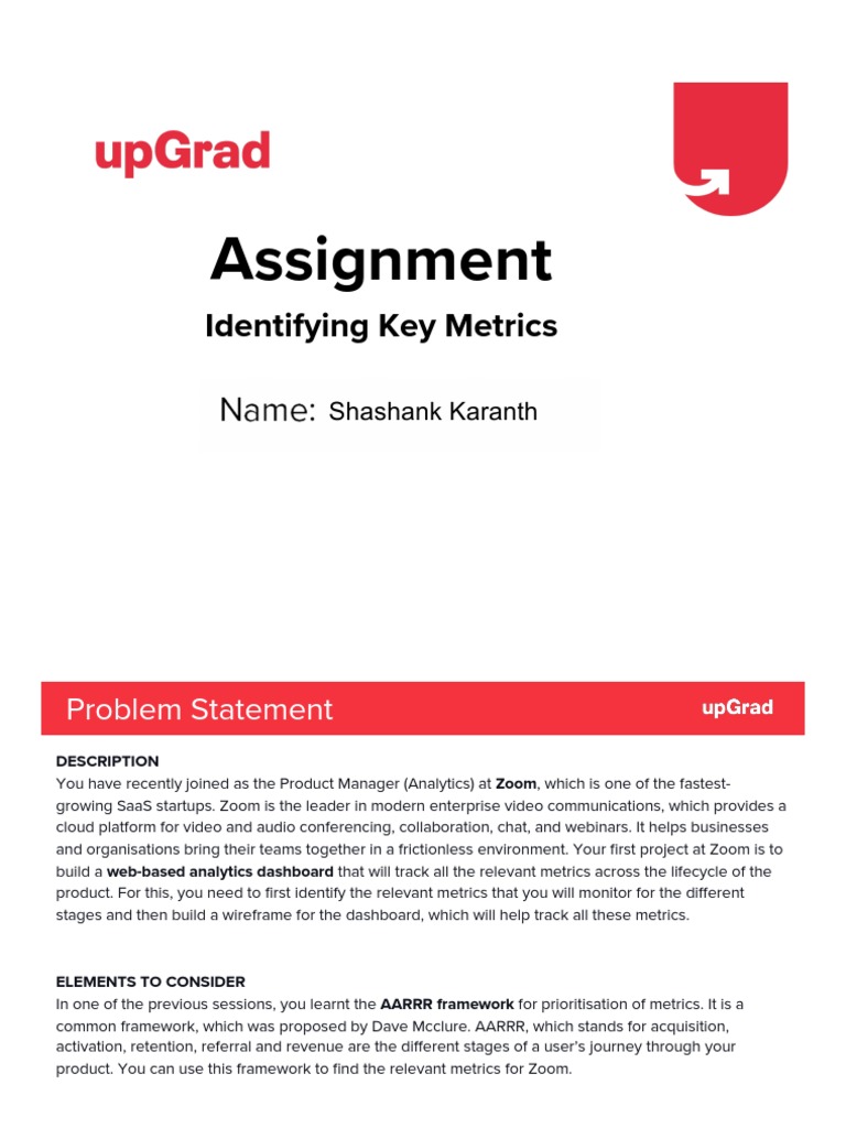 Assignment: Identifying Key Metrics | PDF | Subscription Business Model | World Wide Web