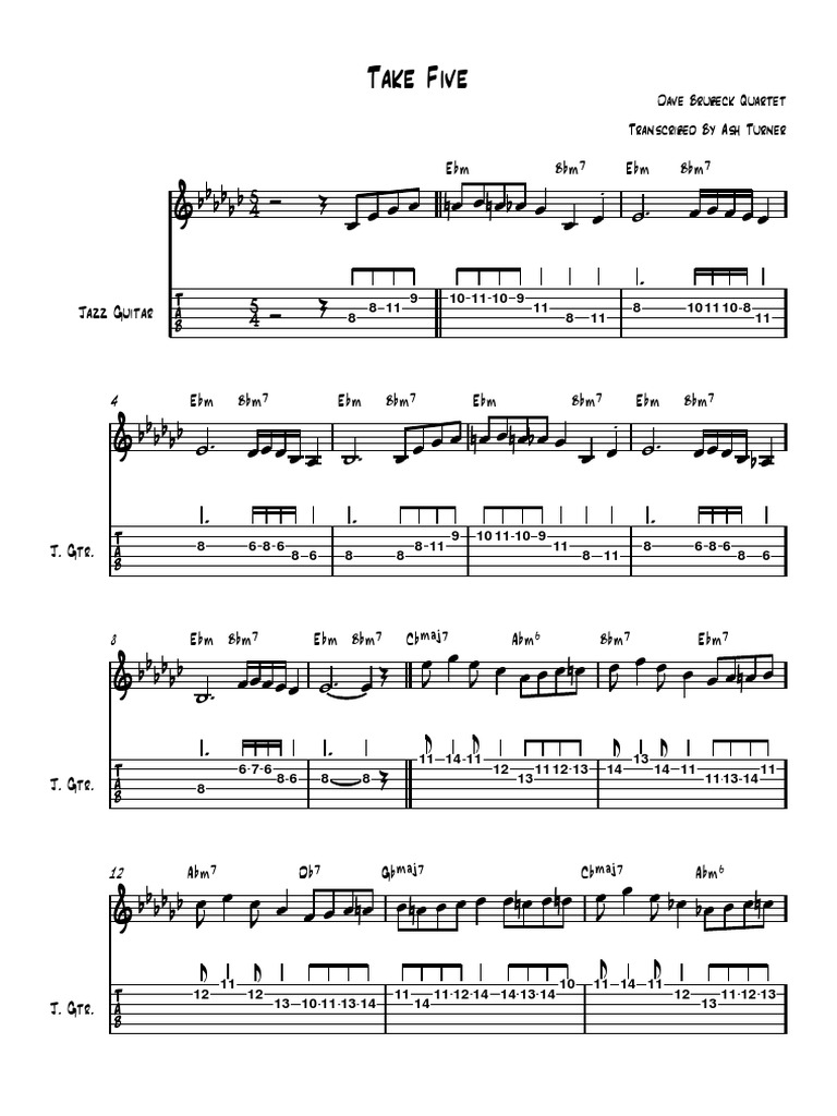 Dave Brubeck Quartet Take Five | PDF | Music Of The African Diaspora ...