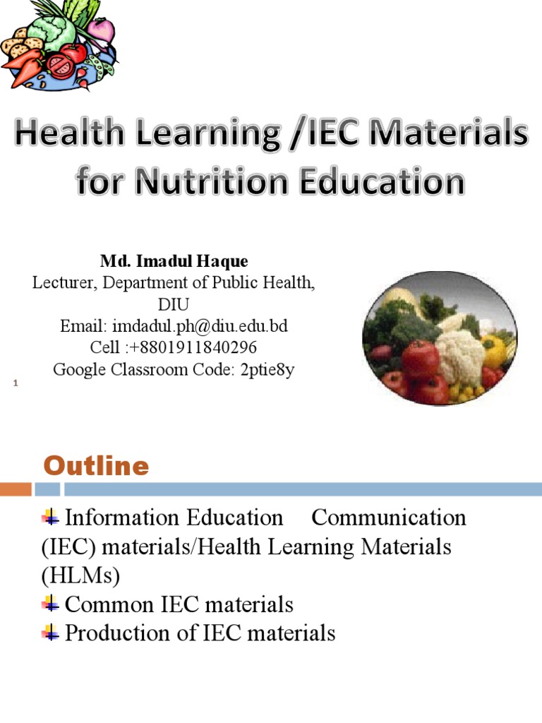 Lec - 4 - Health Learning IEC Materials For Nutrition Education | PDF ...