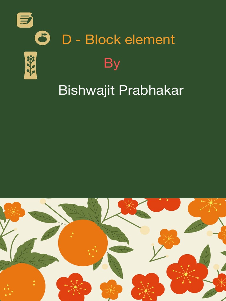 D Block Element | PDF | Metals | Metallic Elements