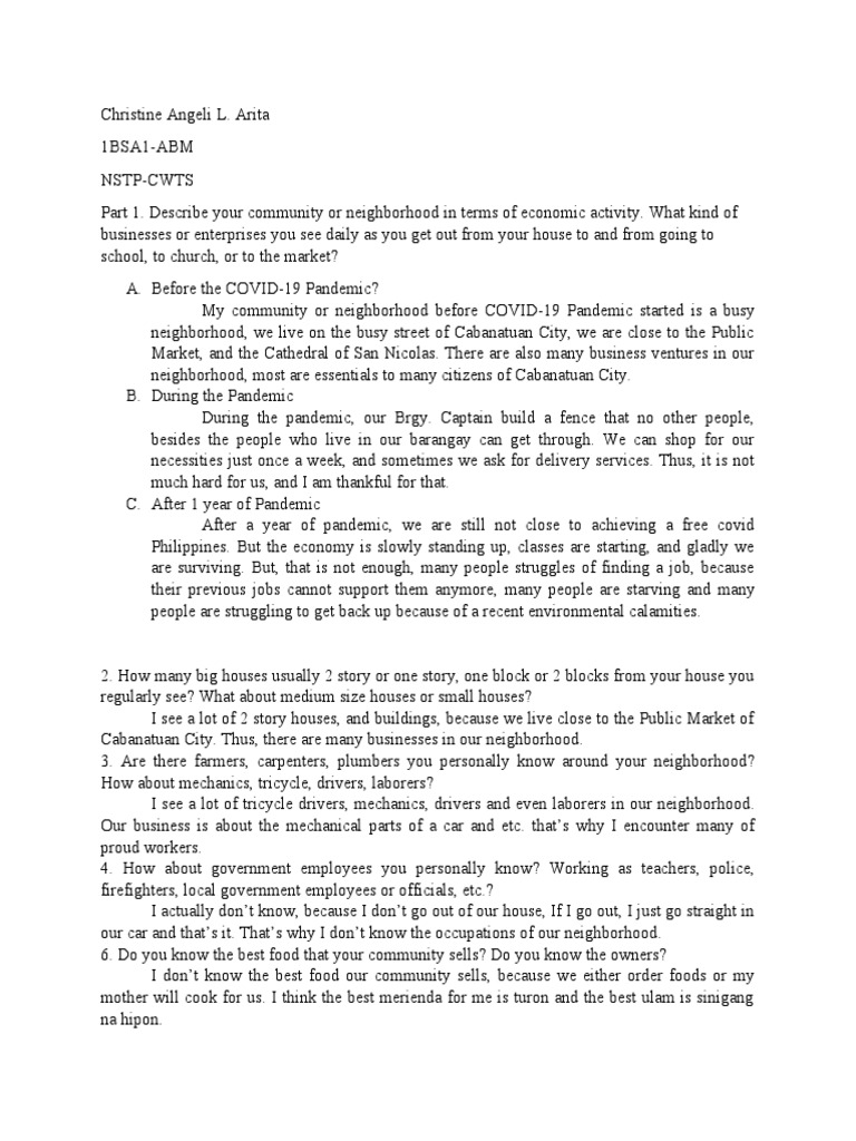 CWTS Activity | PDF | Economies