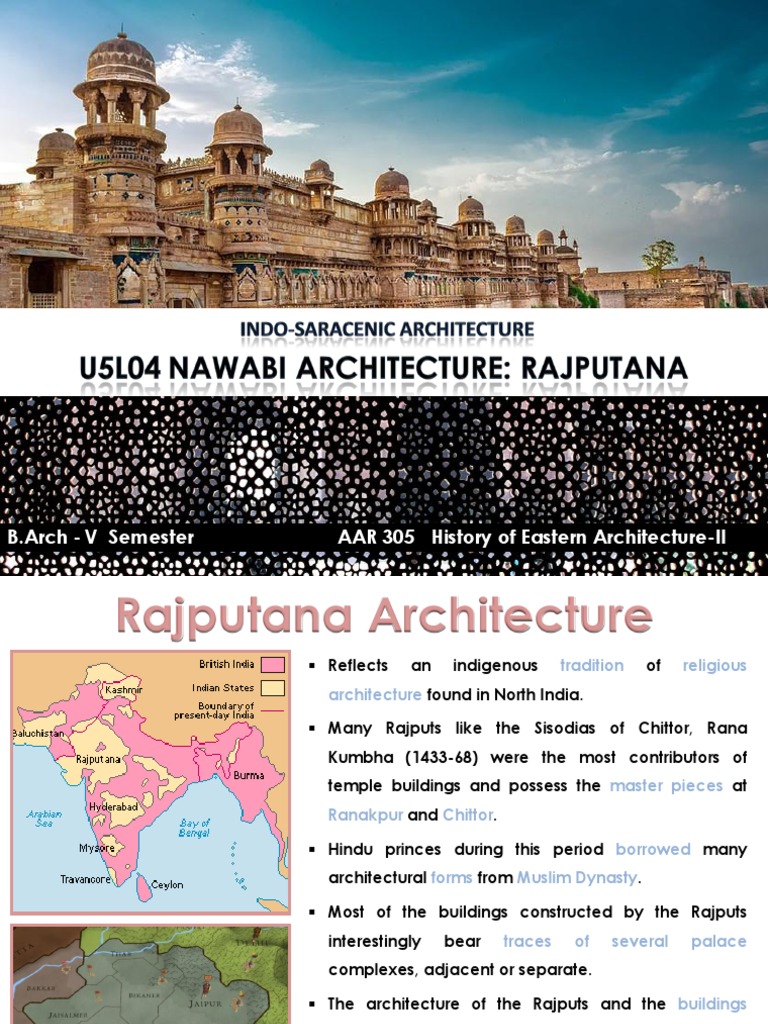 U5.4-Rajputana Architecture | PDF | Palace | Architectural Design