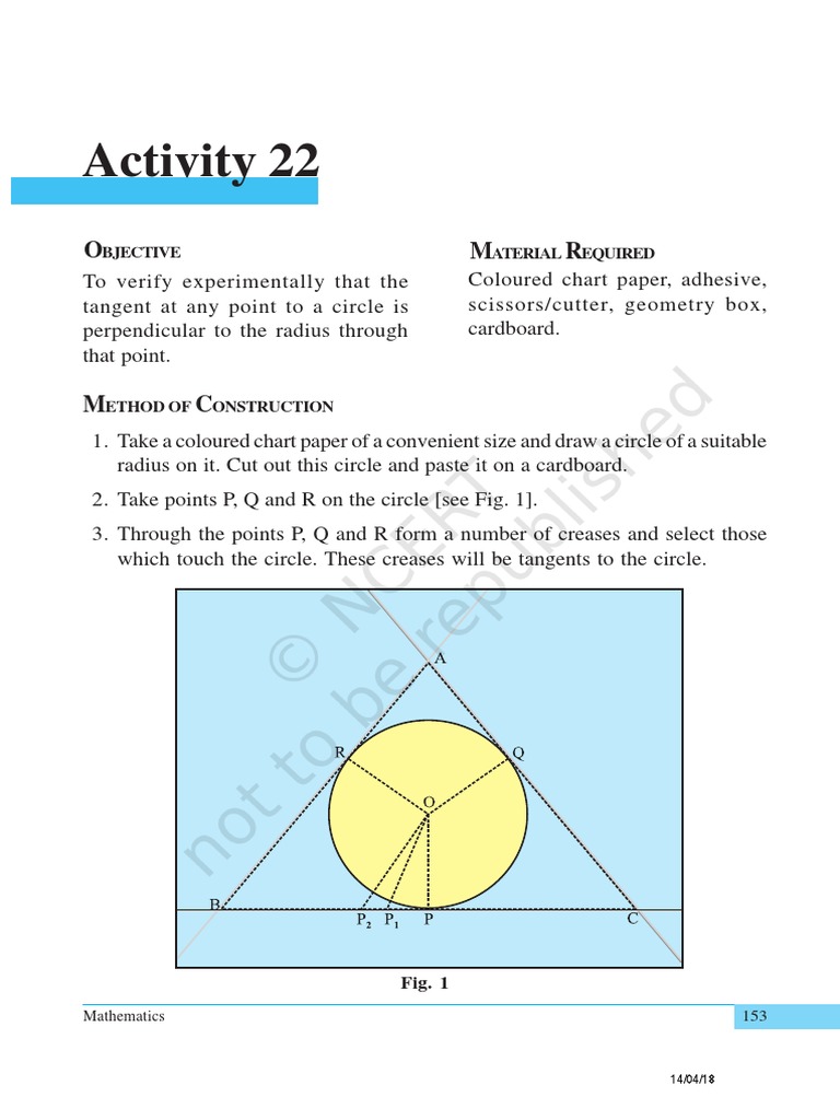 Activities 3 Tangent To A Circle | PDF
