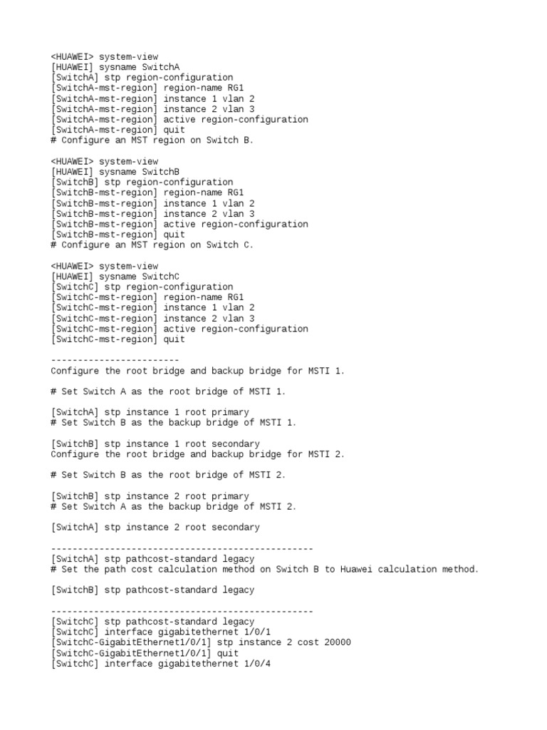 Vrrp Mstp And Ospf Configuration Pdf Network Switch Computing 9117