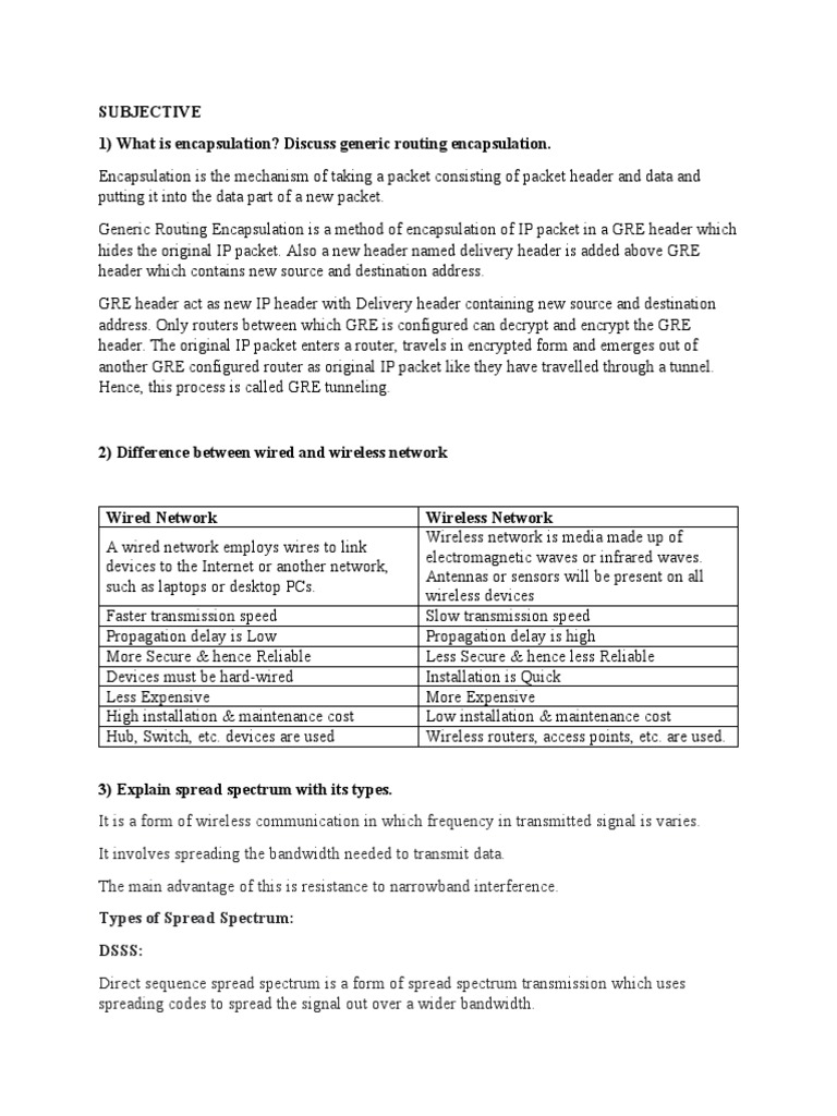Subjective 1) What Is Encapsulation? Discuss Generic Routing ...