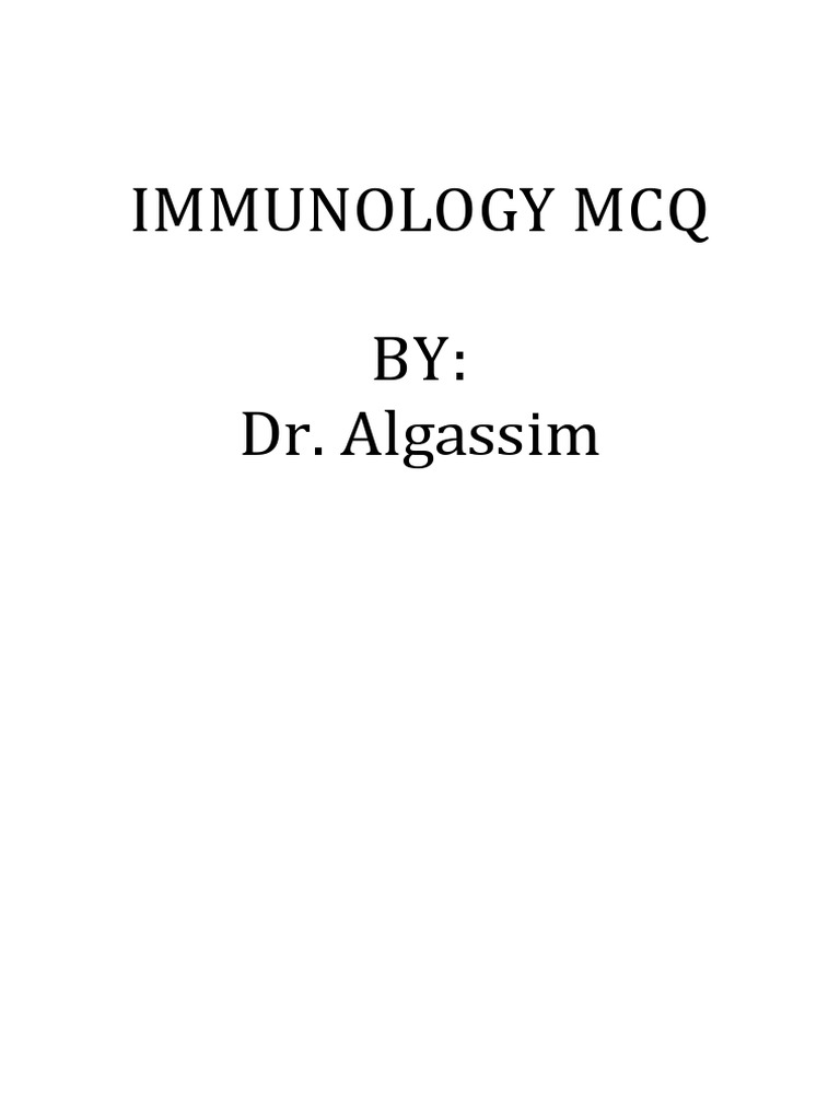 Nursing PDF Immunology MCQ Sample | PDF | T Helper Cell | Immunoglobulin G