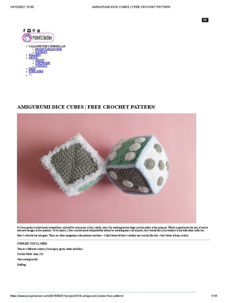 Dado Crochet Free Pattern | PDF | Crochet | Amigurumi