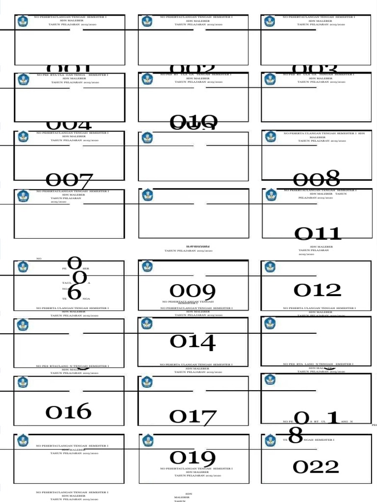 PDF No Meja Ujian | PDF