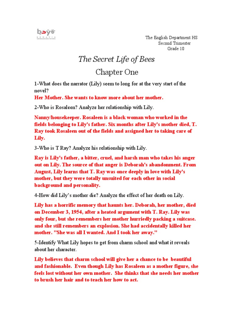 "Analyzing Characters in The Secret Life of Bees" | PDF