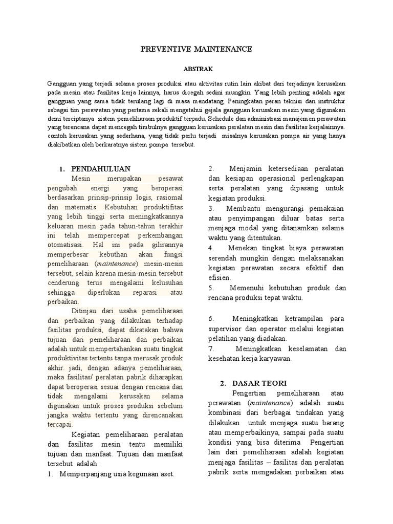 Preventive Maintenance Pdf