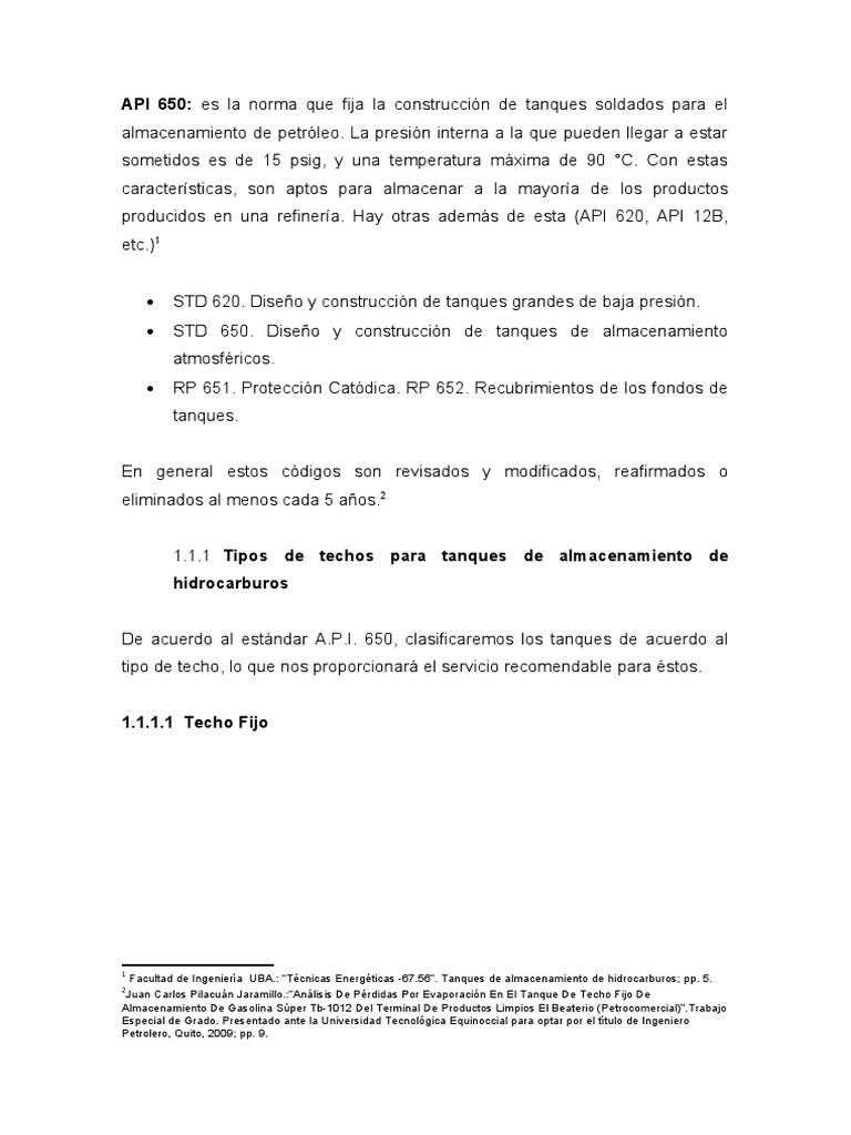 Api 650 | PDF | Petróleo | Refinería de petróleo
