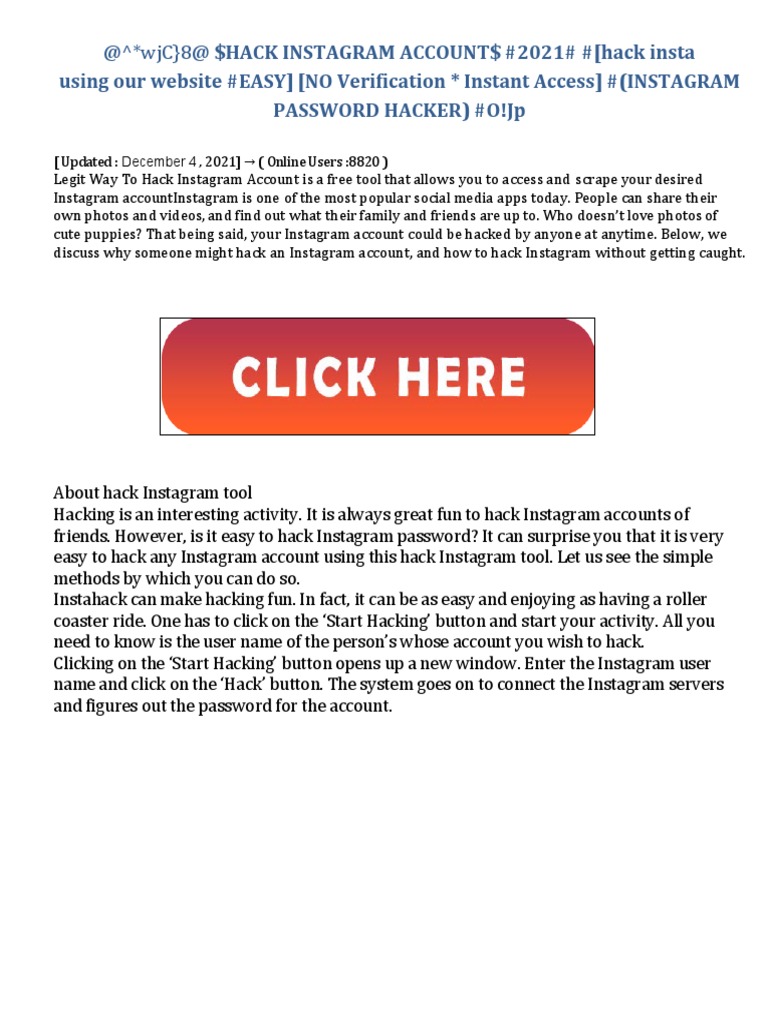 @ WJC) 8@ $hack Instagram Account$ #2021# # (Hack Insta | PDF ...