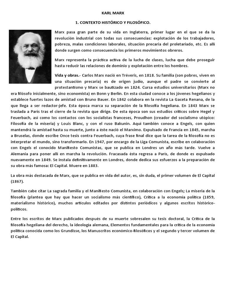 Biografia Carlos Marx | PDF | Karl Marx | Friedrich Engels