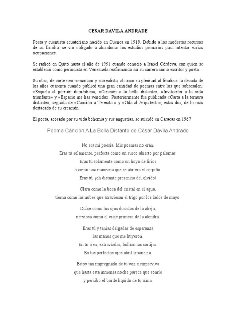 Biografia Cesar Davila Andrade | PDF