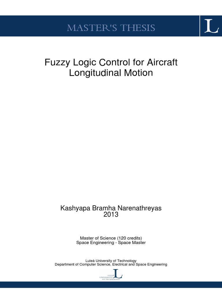 Fuzzy Logic Control For Aircraft | PDF | Control Theory | Flight ...