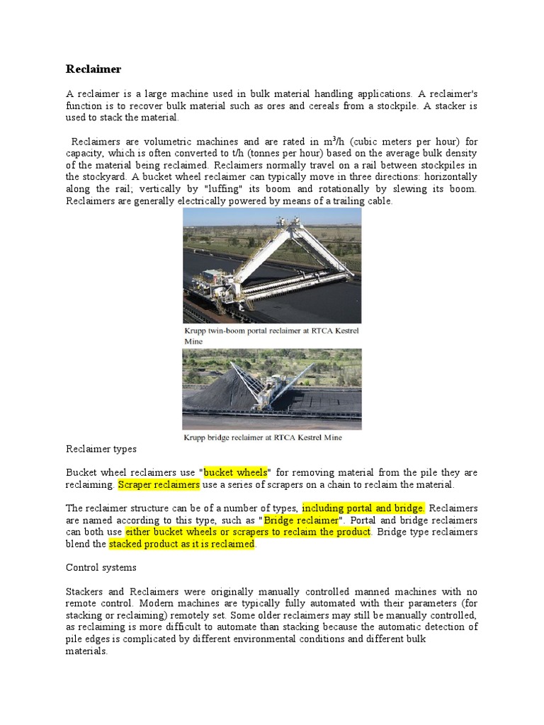 Stackers & Reclaimers - Final | PDF | Manufactured Goods | Mechanical ...