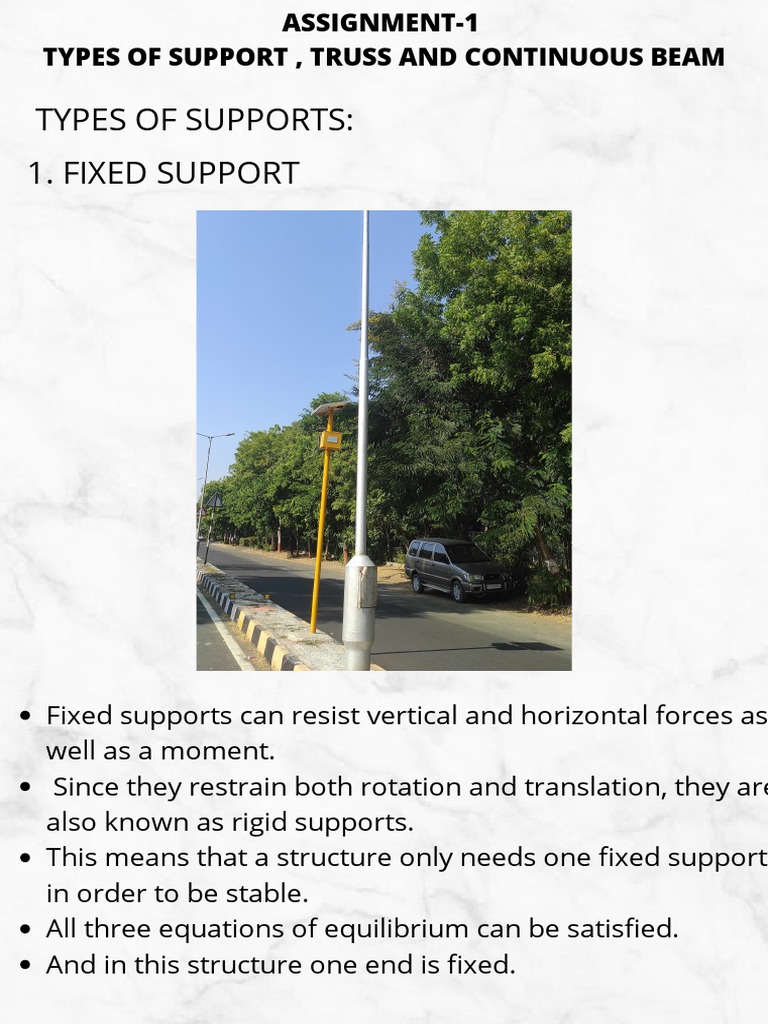 Types of Supports in Trusses and Beams | PDF | Truss | Beam (Structure)