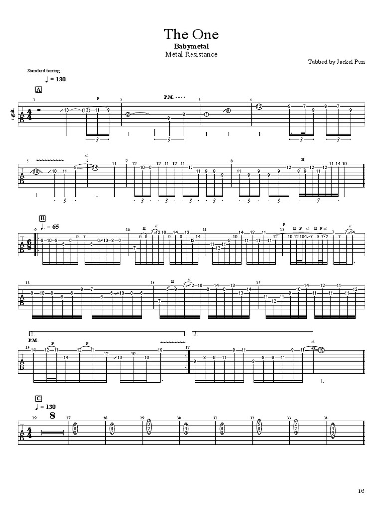 Tab de guitare : The One - Babymetal | PDF