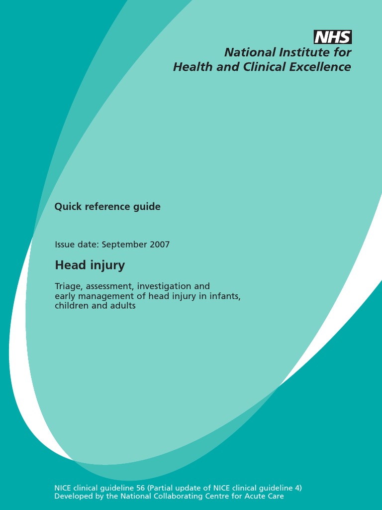 NICE Guidlines For Head Injury | PDF | Medical Imaging | Emergency ...