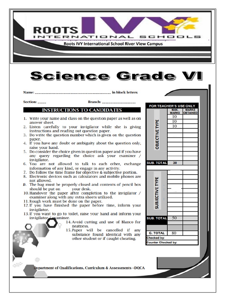 Science Terminal PYP IB Grade 6 | PDF | Water | Electricity