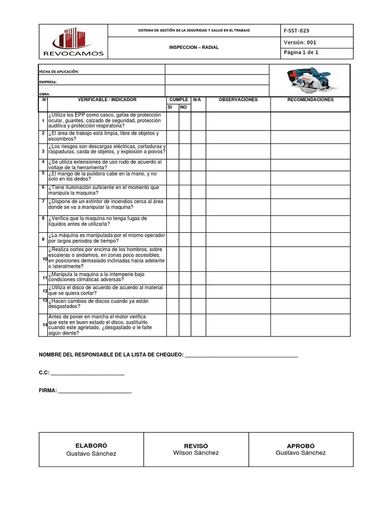 F-SST-029 Inspeccion Radial | PDF
