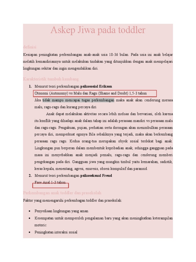 Askep Jiwa Pada Toddler | PDF
