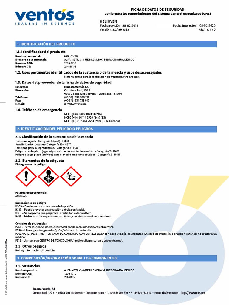 12.0246 Helional | PDF | Agua | Solubilidad