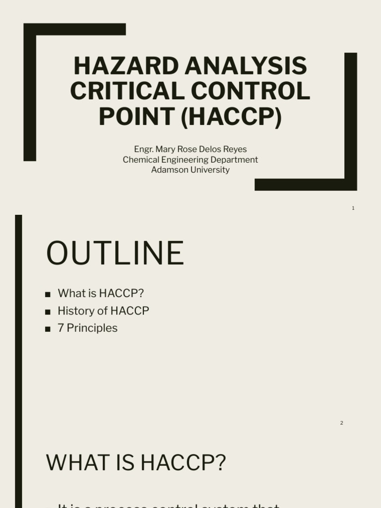 Hazard Analysis Critical Control Point (HACCP) | PDF | Hazard Analysis ...