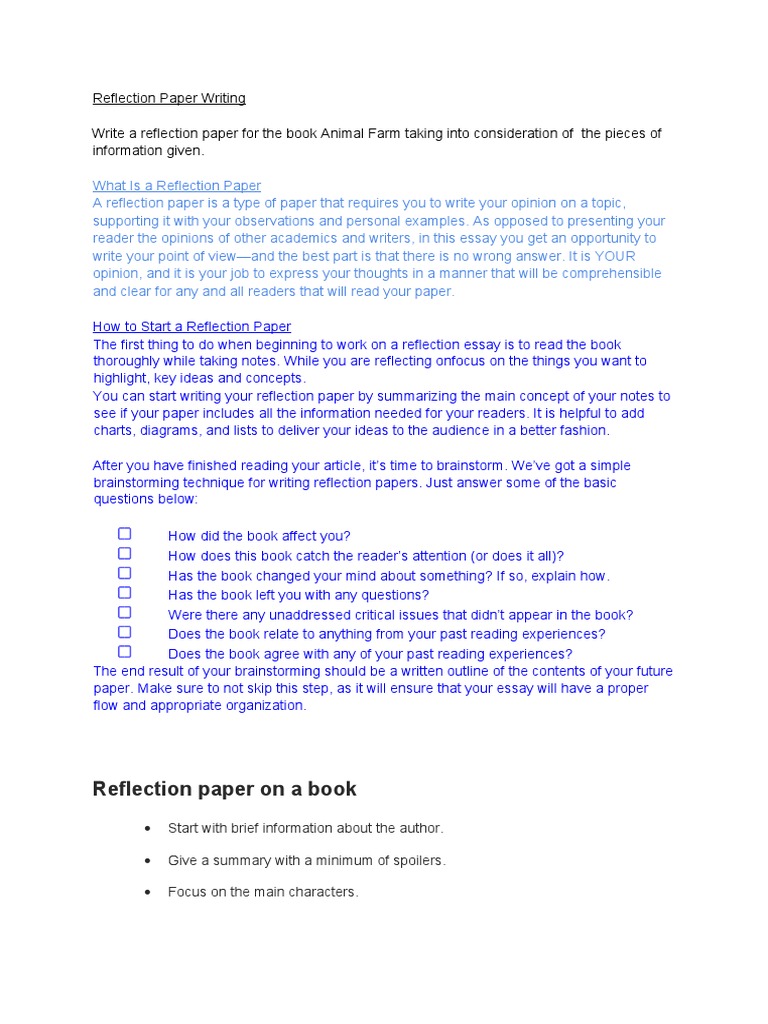 Reflection Paper Writing | PDF | Books | Essays