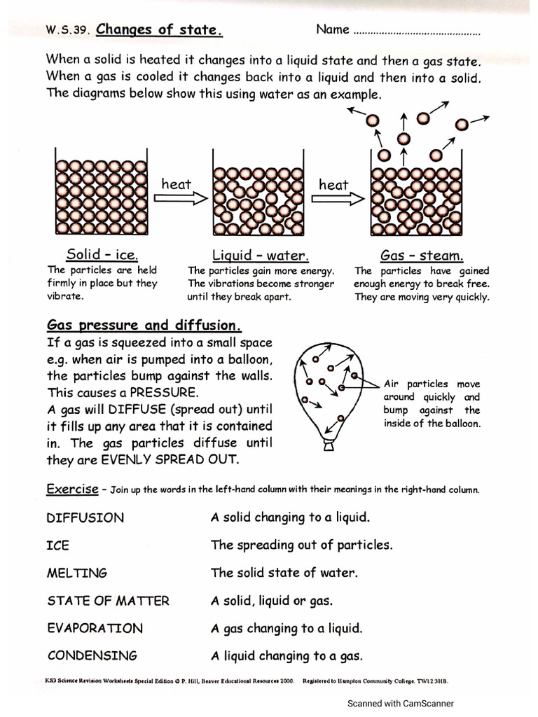 Year 9 Chemistry Worksheet | PDF