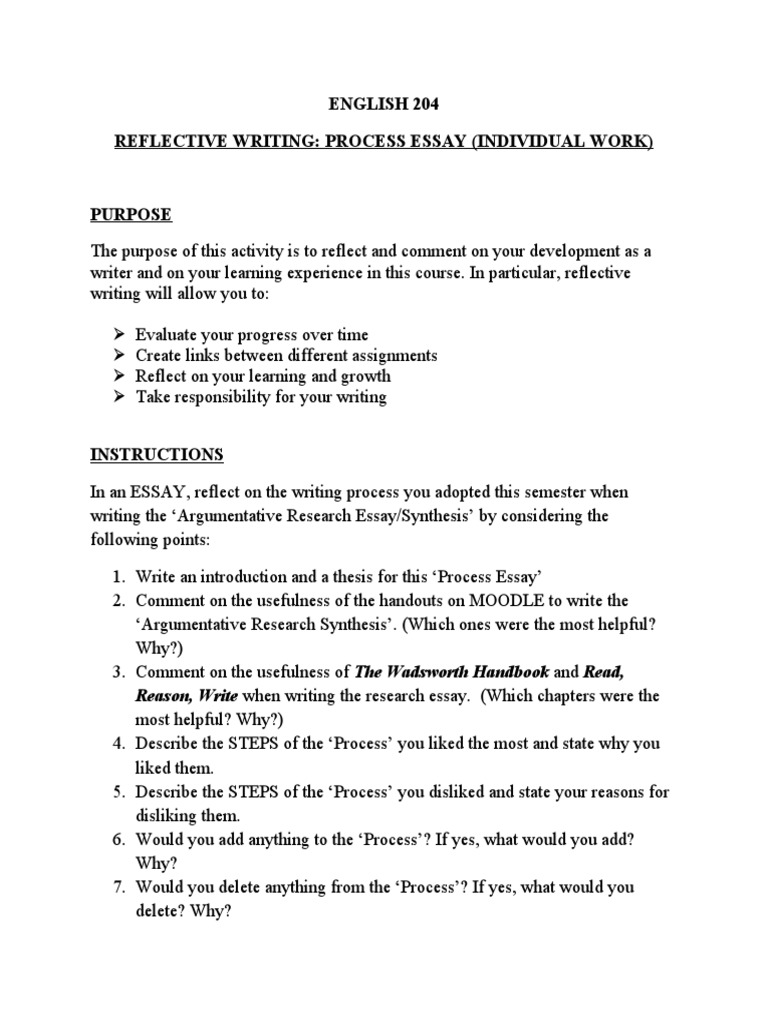 Reflective Writing Process Essay | PDF | Essays | Education Theory