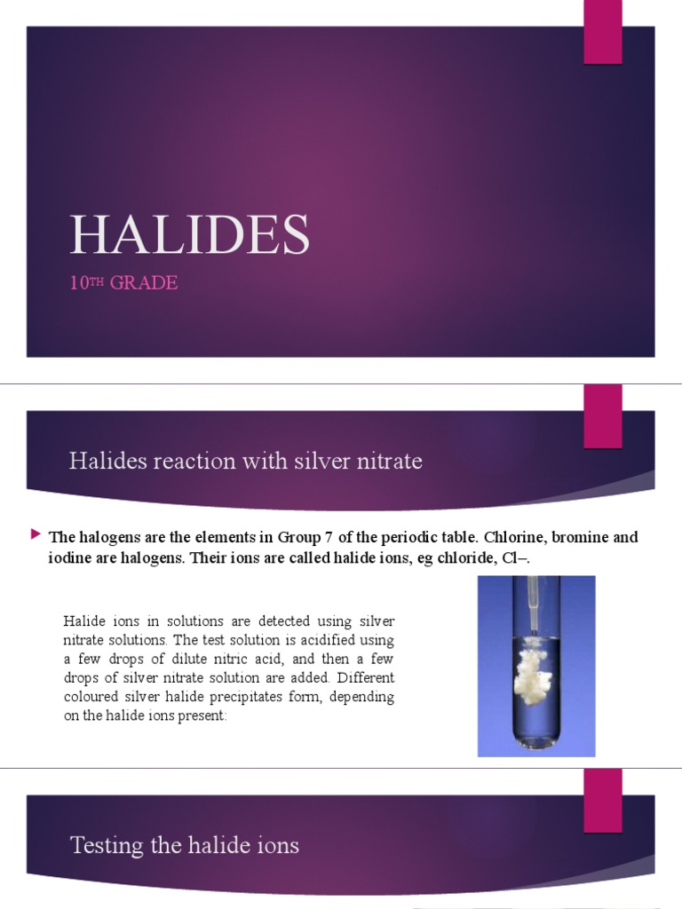 Silver Nitrate Test for Halides | PDF