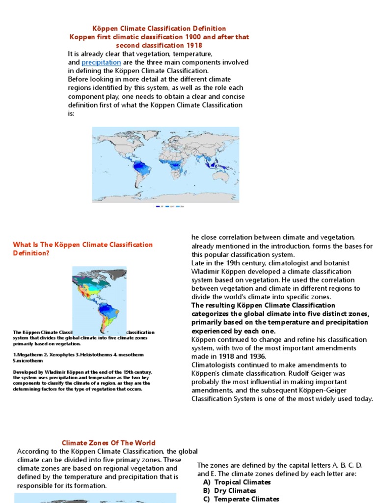 Koppen Climate Classificcation | PDF | Climate | Temperate Climate