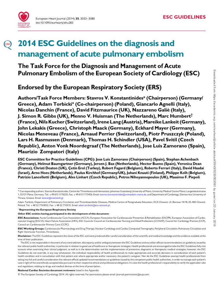 Tep Esc | Download Free PDF | Thrombosis | Blood Vessel