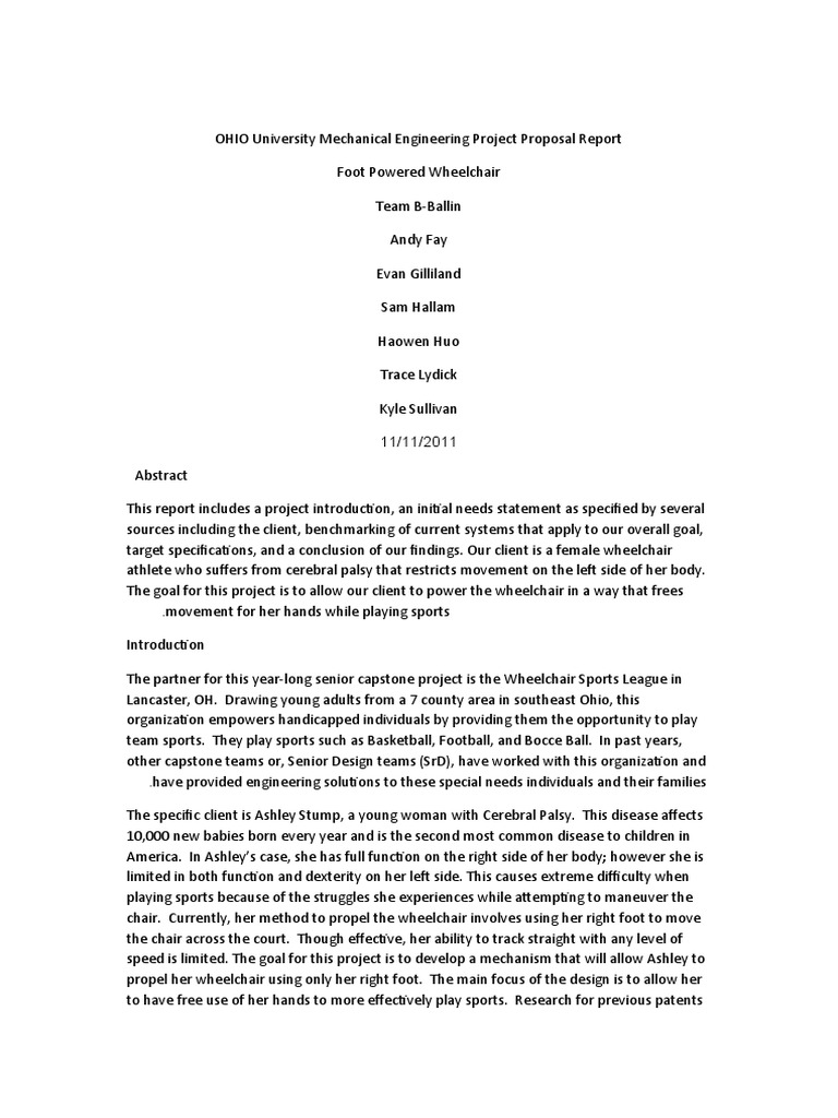 Review of Proposal Report | PDF | Wheelchair | Americans With ...